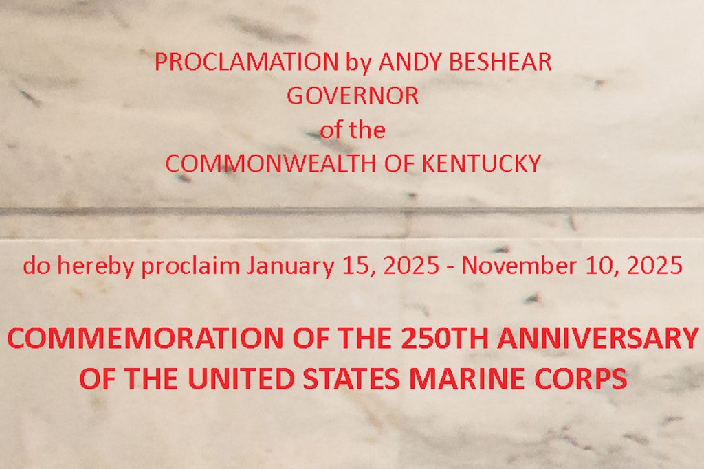 USMC Anniversary 250 - Kentucky Capitol - Marine Corps Coordinating ...